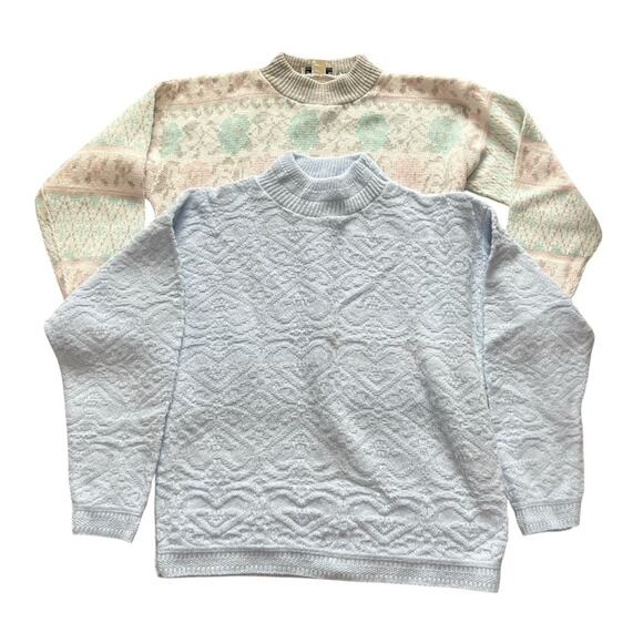Jonathon Cass | Sweaters | Vintage 8s 90s Acrylic Sweater Lot Of 2 ...